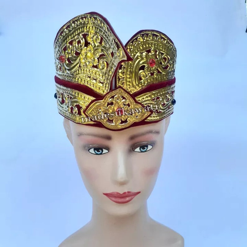 Balinese King Crown Udeng – Traditional Dancer Headpiece for Weddings ...