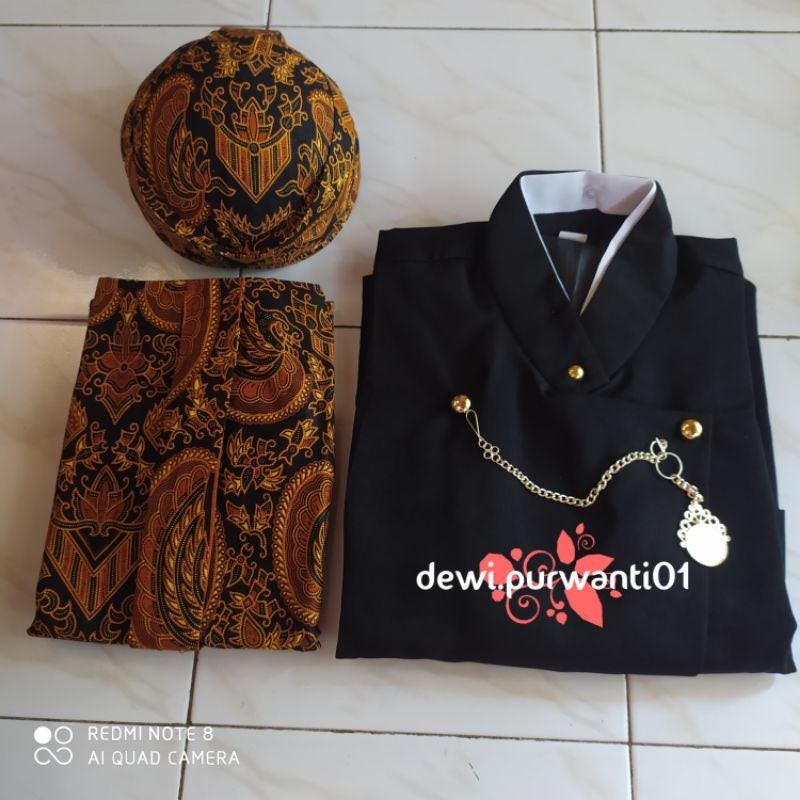 Javanese Men's Traditional Clothes Complete Set beskap Solo Jarik ...