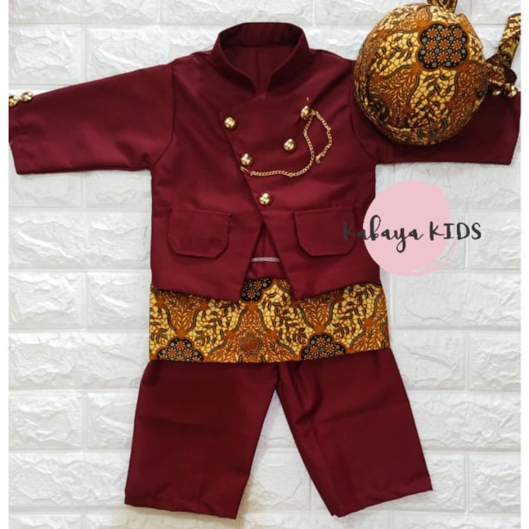 Batik Beskap: Organic Cotton Javanese Traditional Clothes for Boys - Etsy