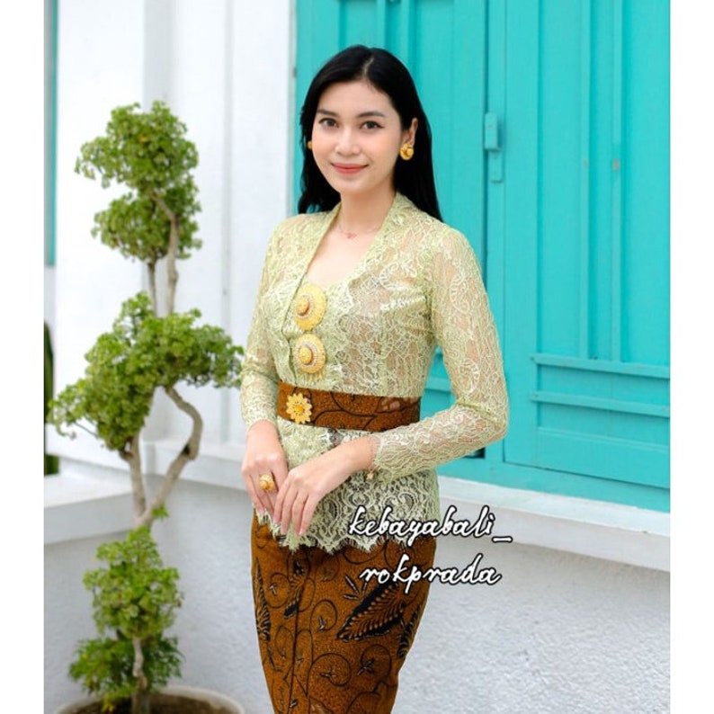 Couple Set | Full Set of Kebaya Dress and Men's Batik Shirt, Batik ...