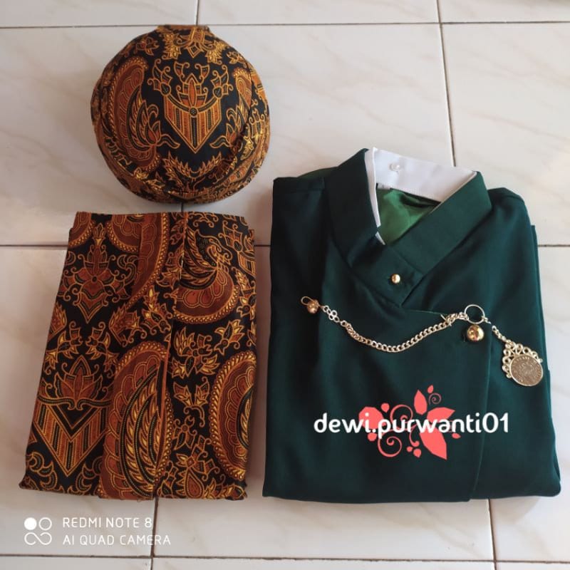 Javanese Men's Traditional Clothes Complete Set beskap Solo Jarik ...