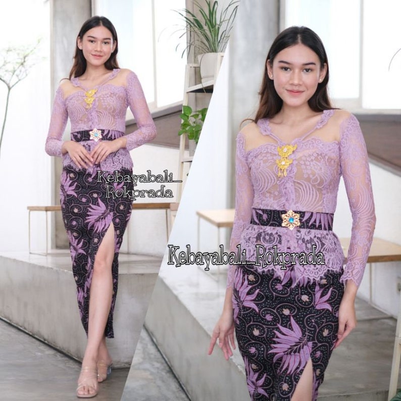Kebaya Dress Complete Set for Weddings or Formal Event Made of Brocade ...