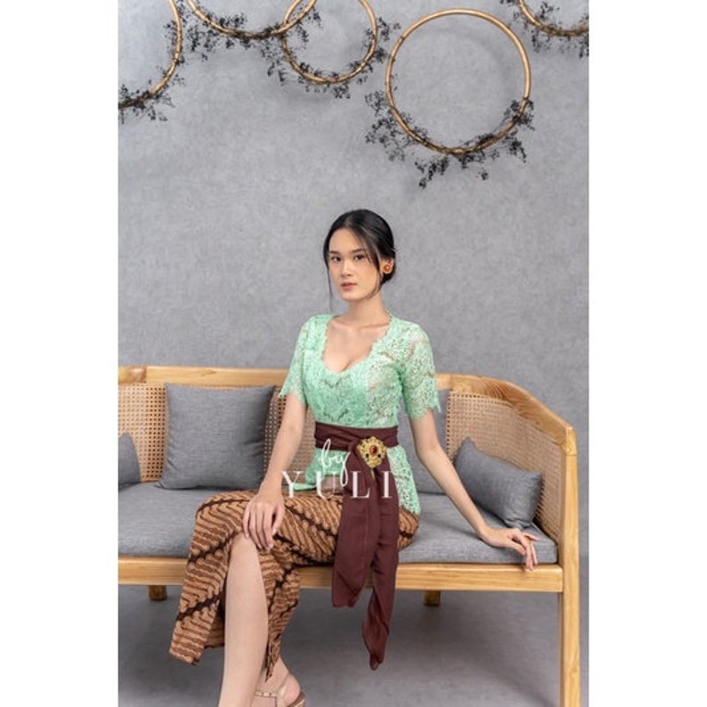 Kebaya Dress Complete Set for Wedding or Formal Event Made of Brocade ...