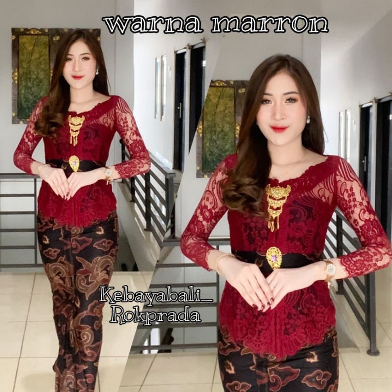 Kebaya Dress Complete Set for Weddings or Formal Event Made of Brocade ...