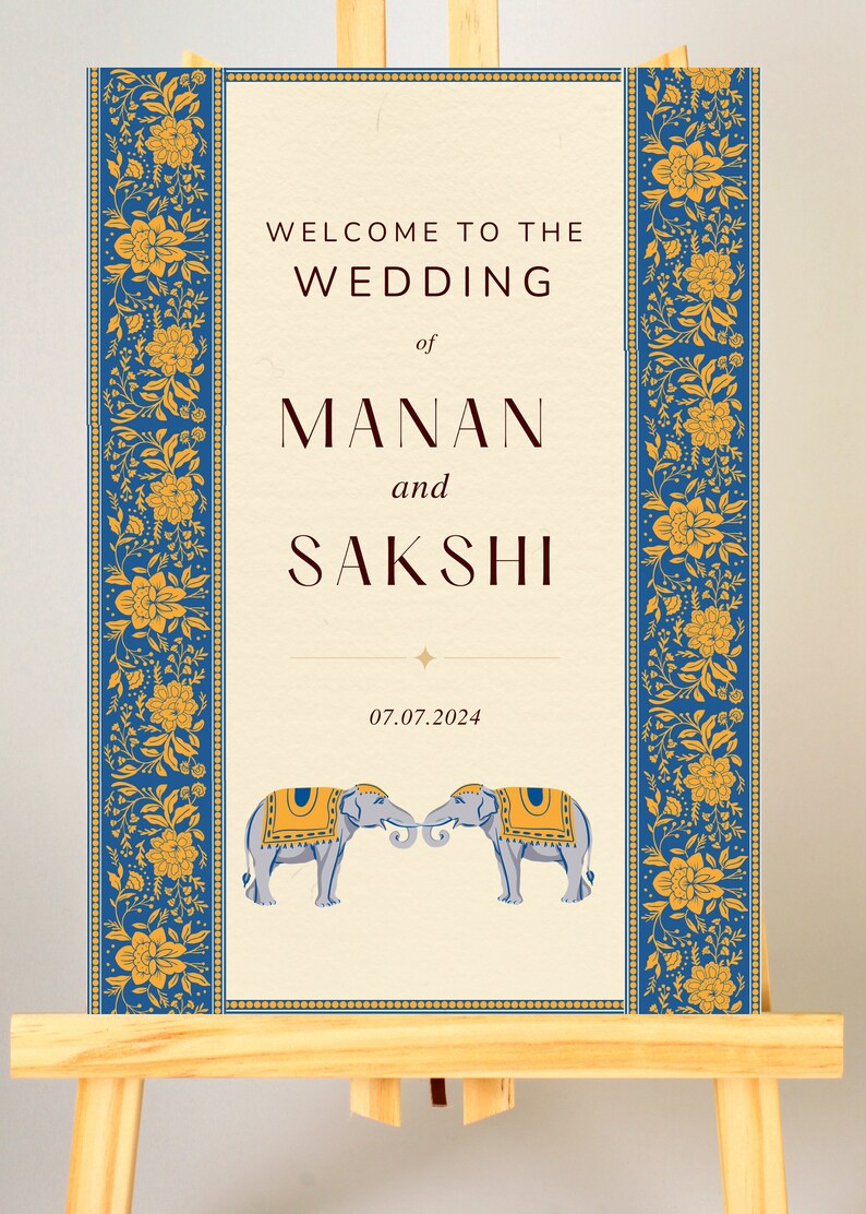 Desi Wedding | Hindu Wedding | Wedding Sign | Indian Wedding Signage ...