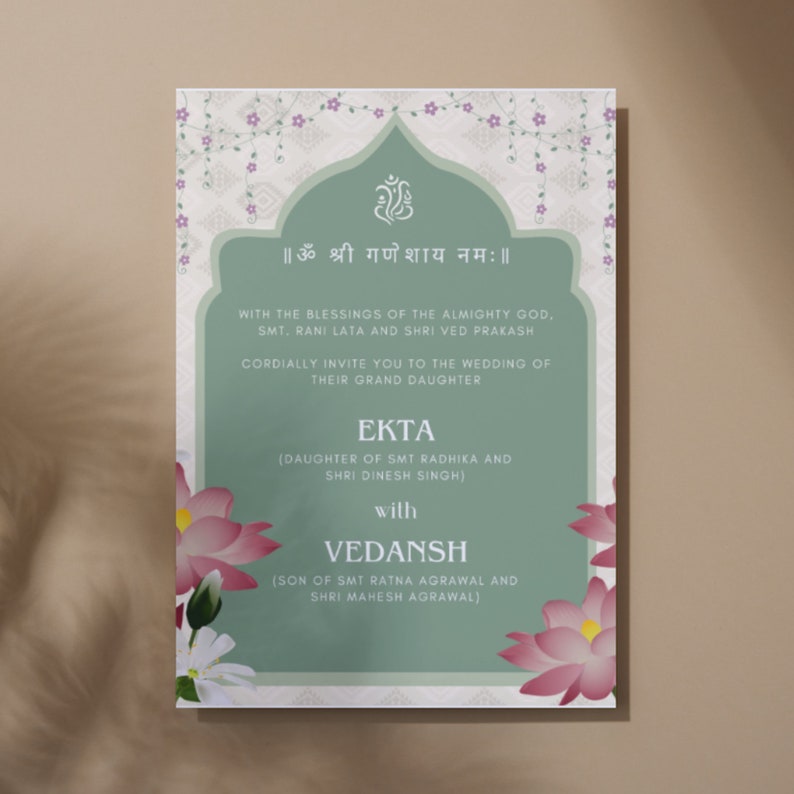 Hindu Wedding Invitation Bundle Instant Download | Haldi, Sangeet ...