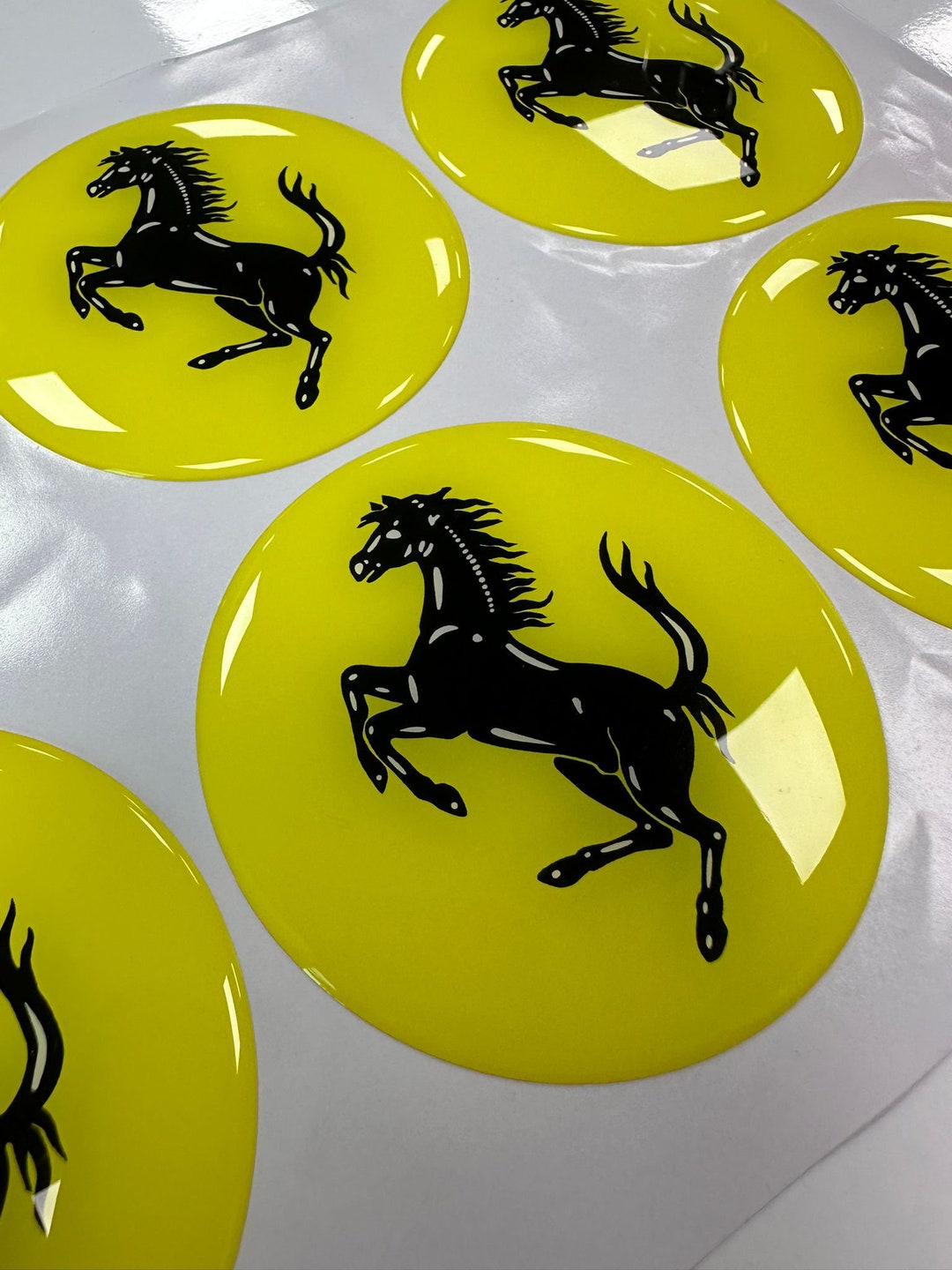 FERRARI Center Cap Replacement Stickers Domed Resin, Lorinser Hub Cap ...