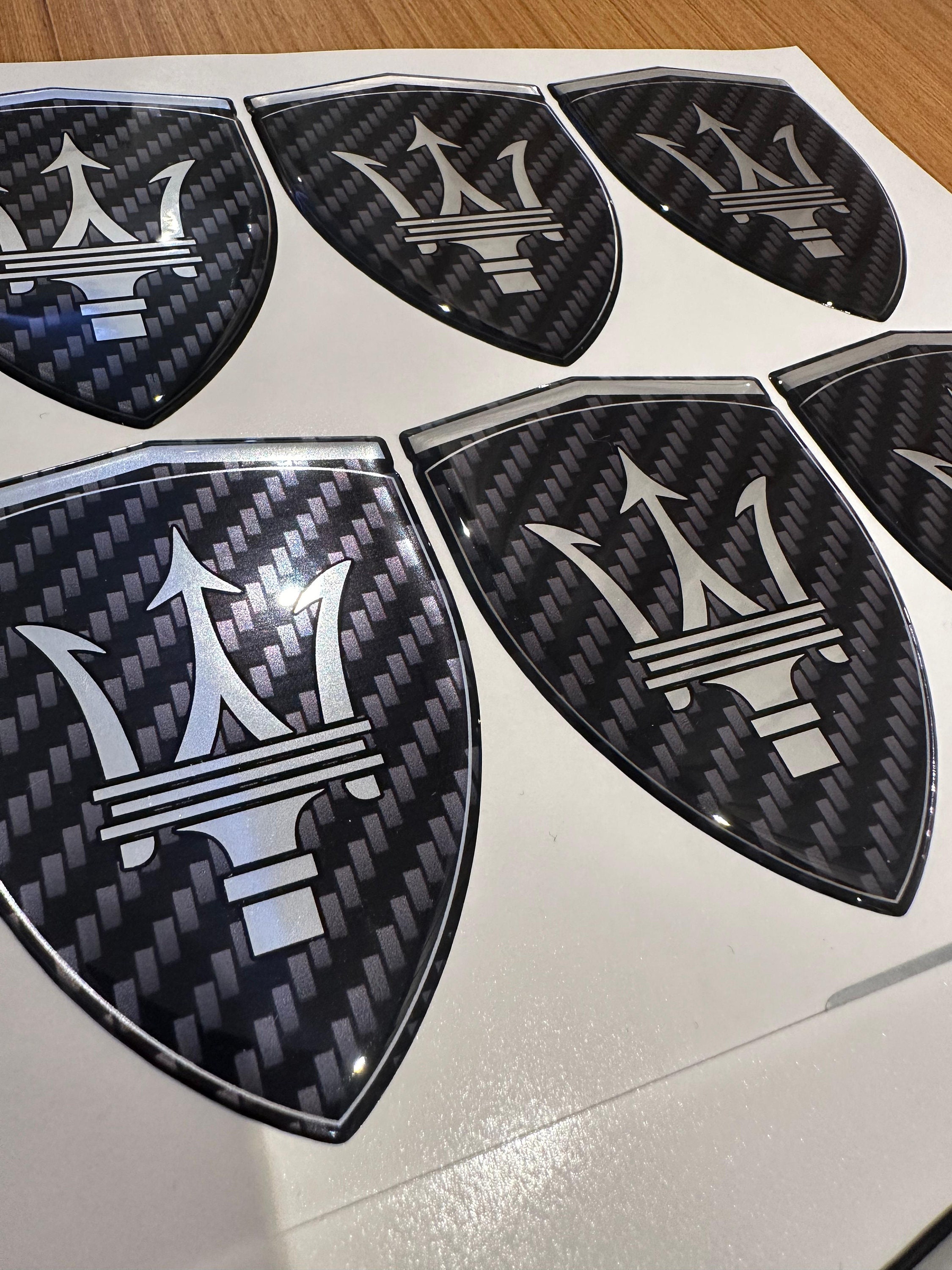 Maserati Carbon Center Cap Replacement Stickers Domed Resin, Maserati ...