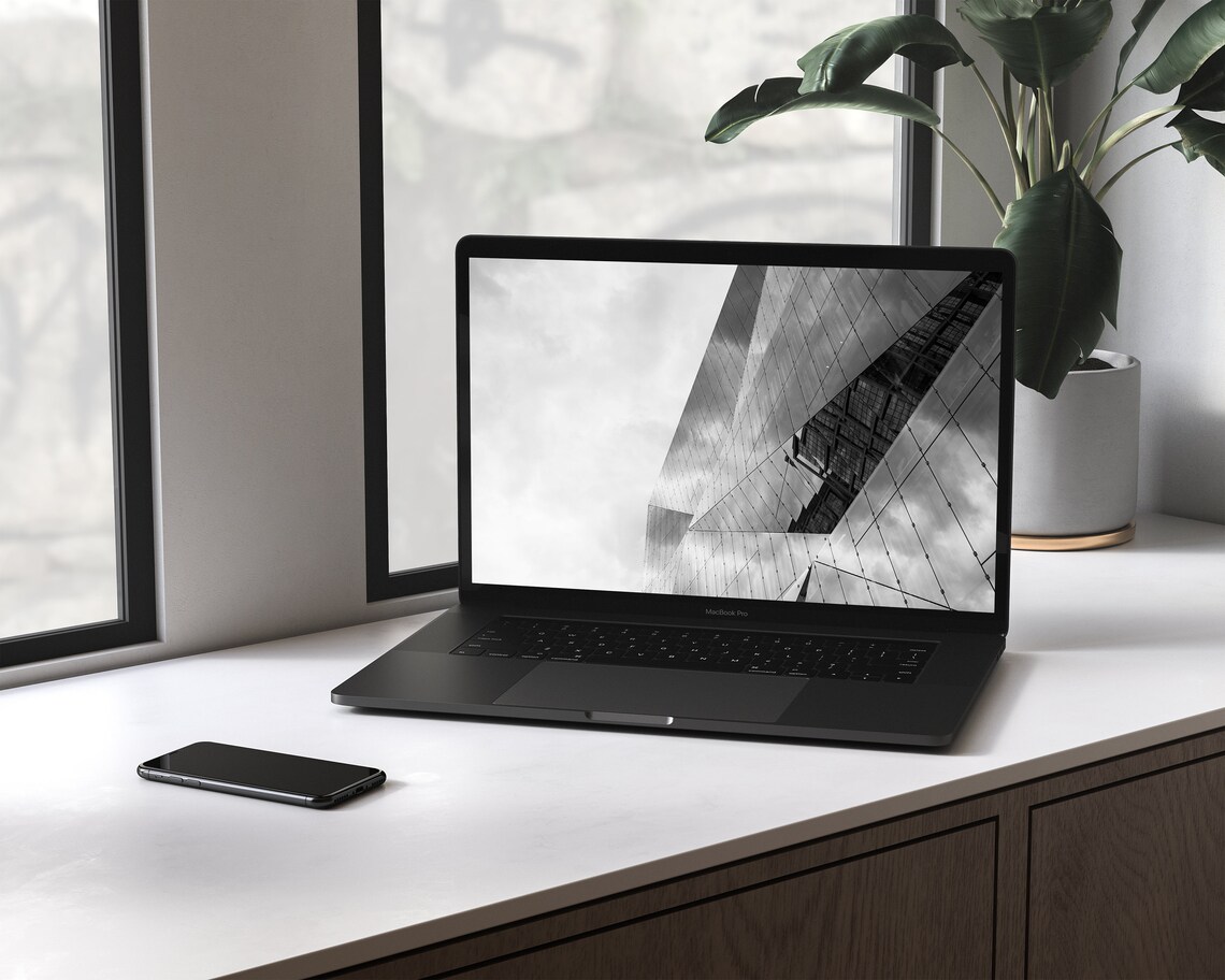 Architectural Laptop Wallpaper, Digital Download, Black and White ...