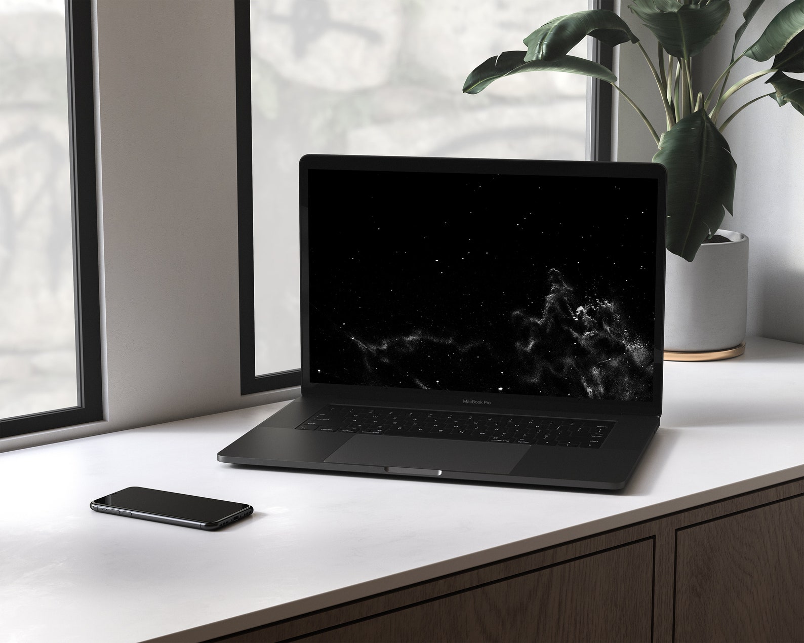 Minimal Laptop Wallpaper Digital Download Black and White Art Desktop ...