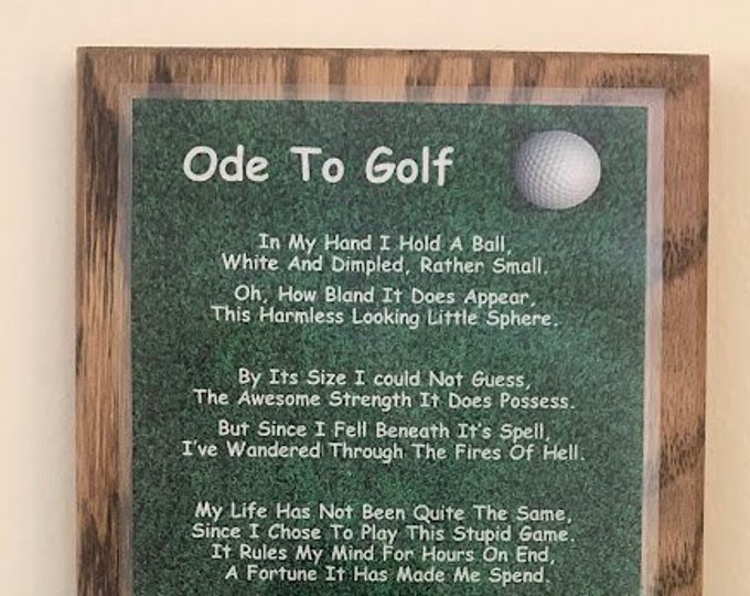 Golf Poem. Funny “ode to Golf” Written on Real Golf Green, Laminated ...