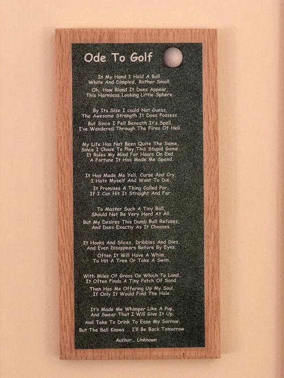Golf Poem. Funny ode to Golf Written on Real Golf Green | Etsy