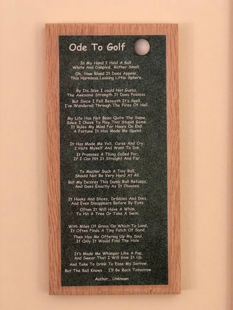 Golf Poem. Funny ode to Golf Written on Real Golf Green | Etsy