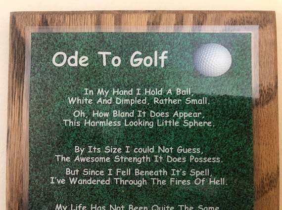 Golf Poem. Funny ode to Golf Written on Real Golf Green, Laminated and ...