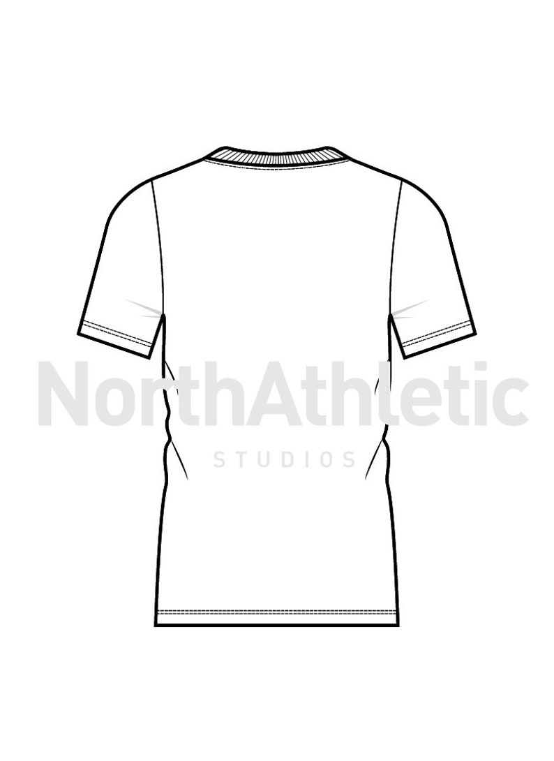 MEN'S COTTON TEE - Fashion Vector Drawing, Flat Sketch, for Adobe ...