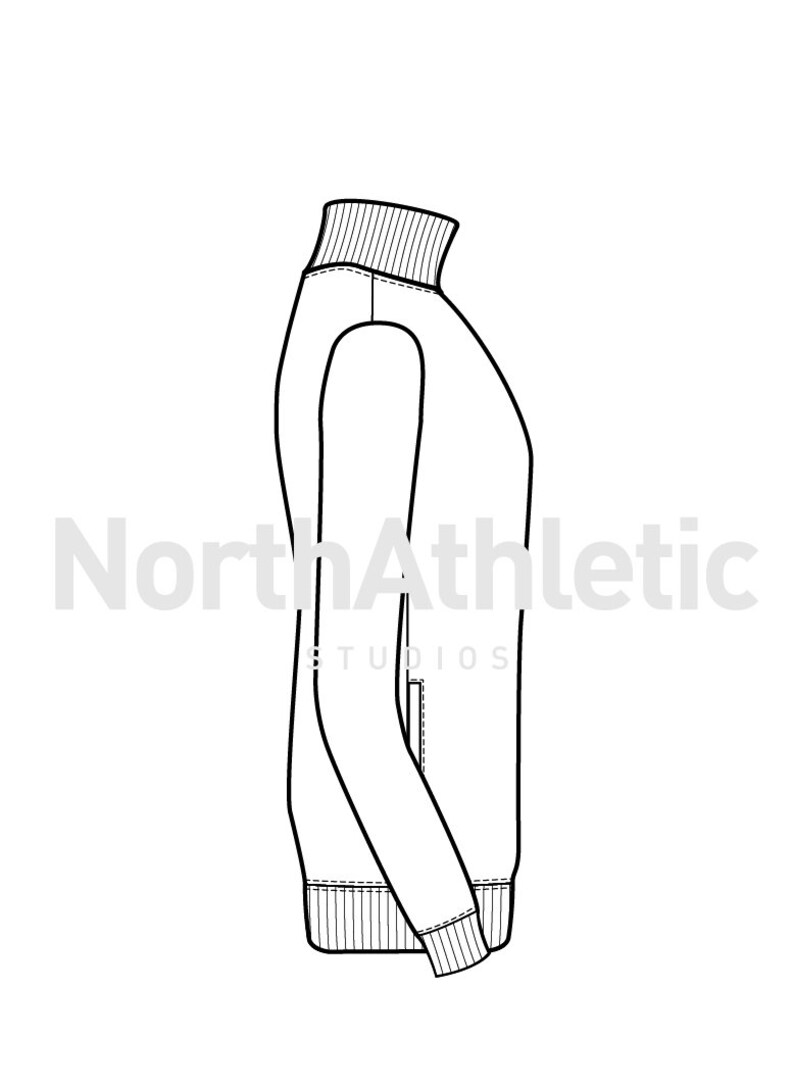 WOMEN'S TRACK JACKET - Fashion Vector Drawing, Flat Sketch, for Adobe ...