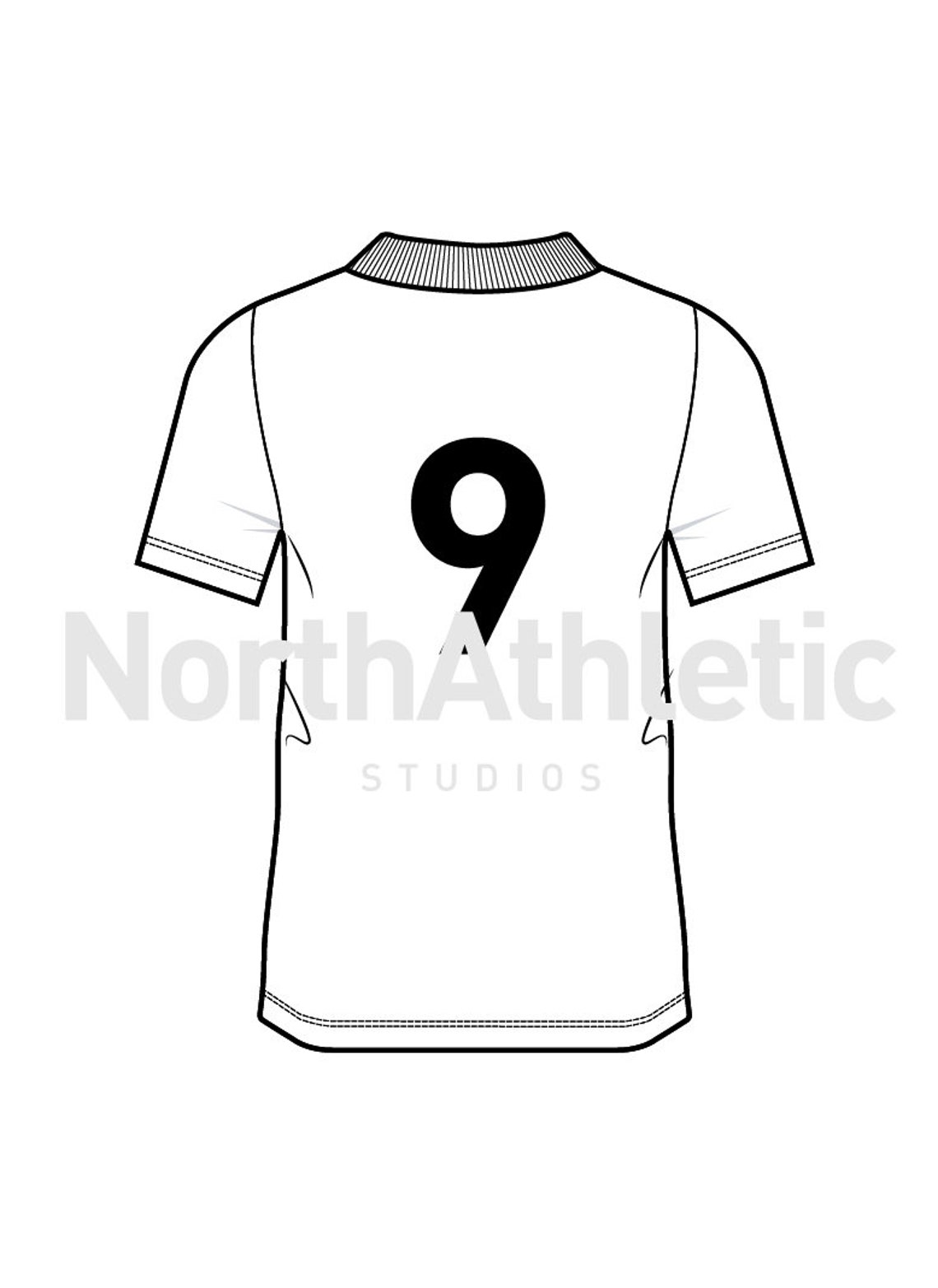 CLASSIC Neck FOOTBALL SHIRT - Fashion Vector Drawing, Flat Sketch ...