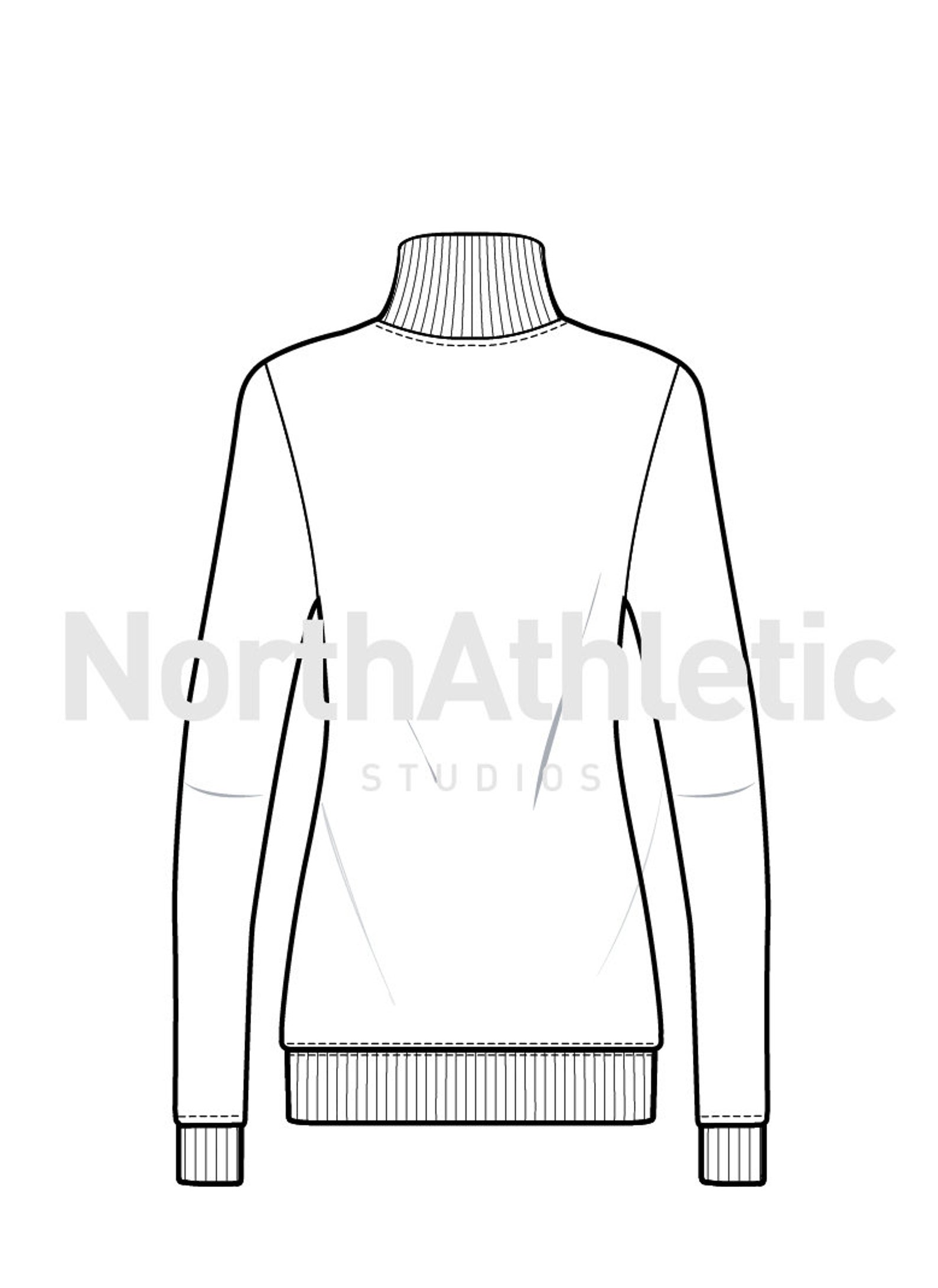 WOMEN'S TRACK JACKET - Fashion Vector Drawing, Flat Sketch, for Adobe ...