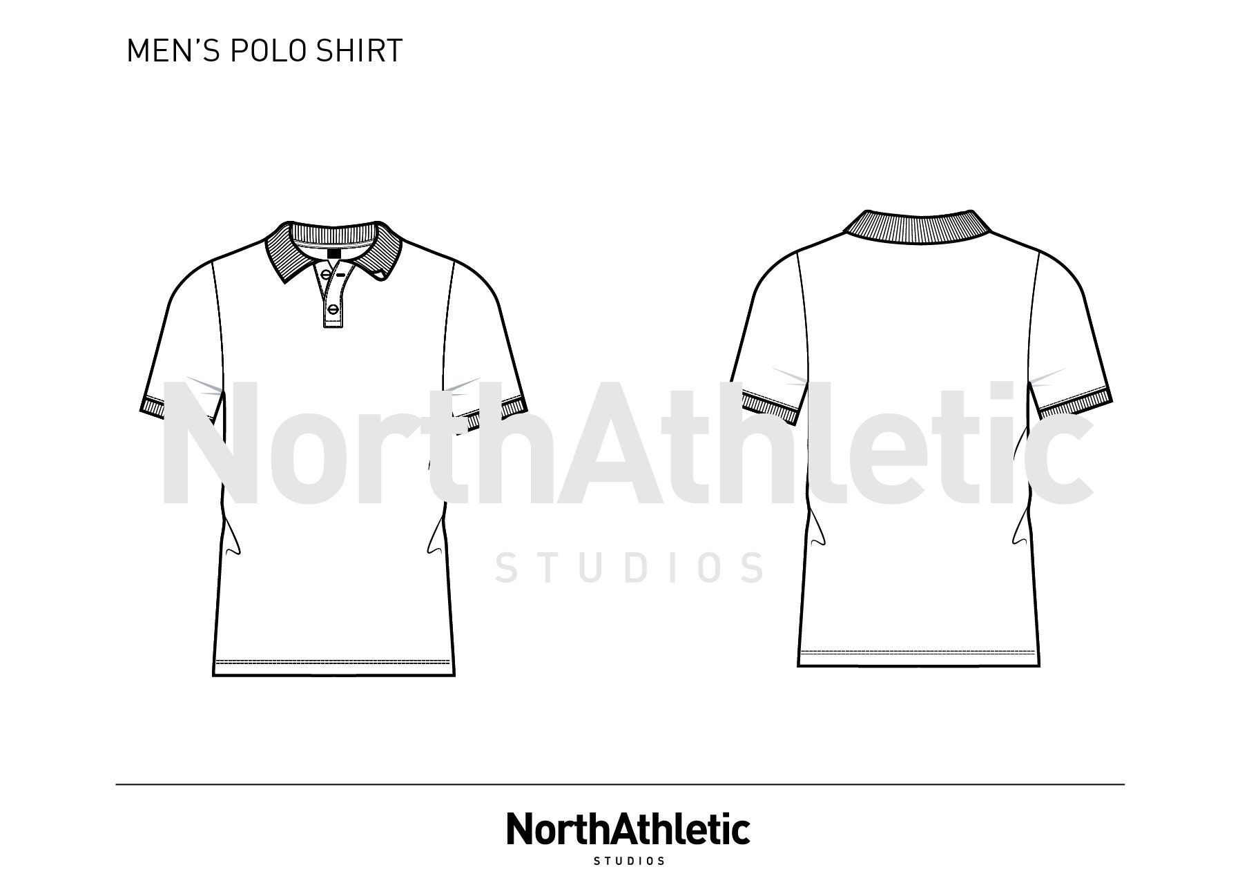 MEN POLO SHIRT - Fashion Vector Drawing, Flat Sketch, for Adobe ...