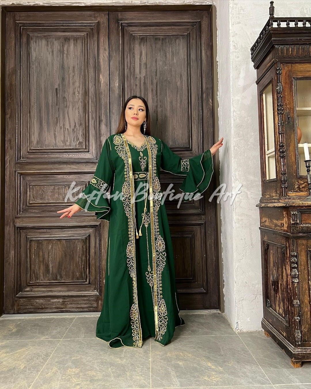 Royal Moroccan Dubai Kaftan Abaya Maxi Fancy Bridal Zari - Etsy