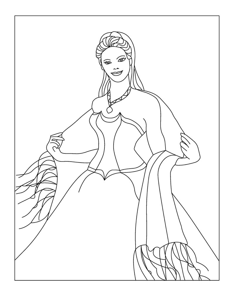 Magical Elegance - 32 Printable Coloring Pages - Fashion Coloring Book ...