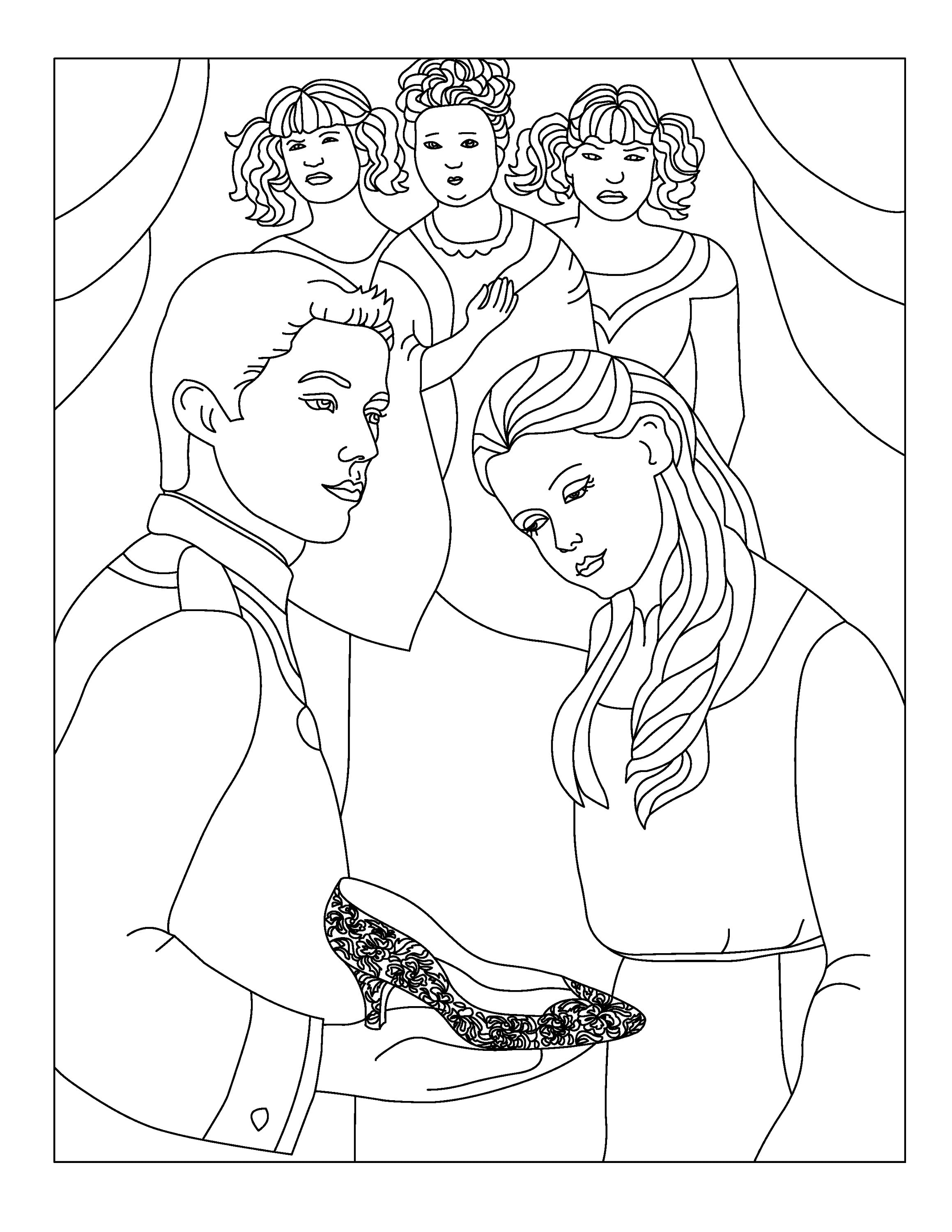 Cinderella - 32 Printable Coloring Pages - Cinderella Coloring Book ...