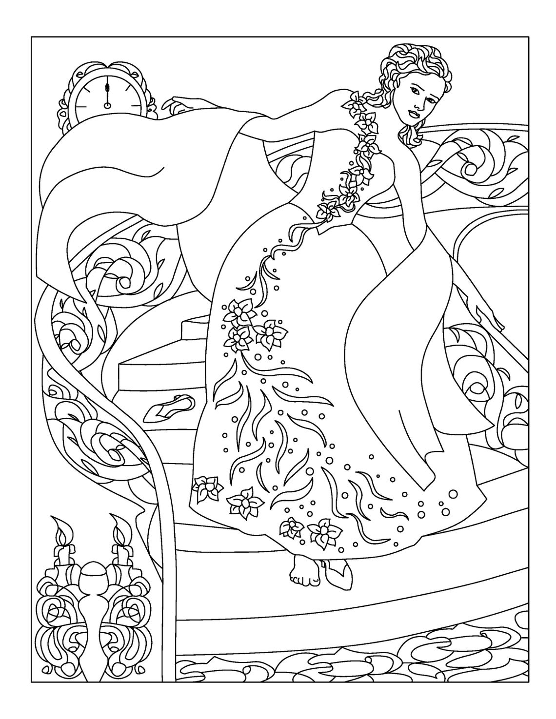 Cinderella 32 Printable Coloring Pages Cinderella Coloring Book Instant ...