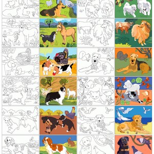 My Friends - 32 Printable Coloring Pages - Cat & Dog Coloring Book ...