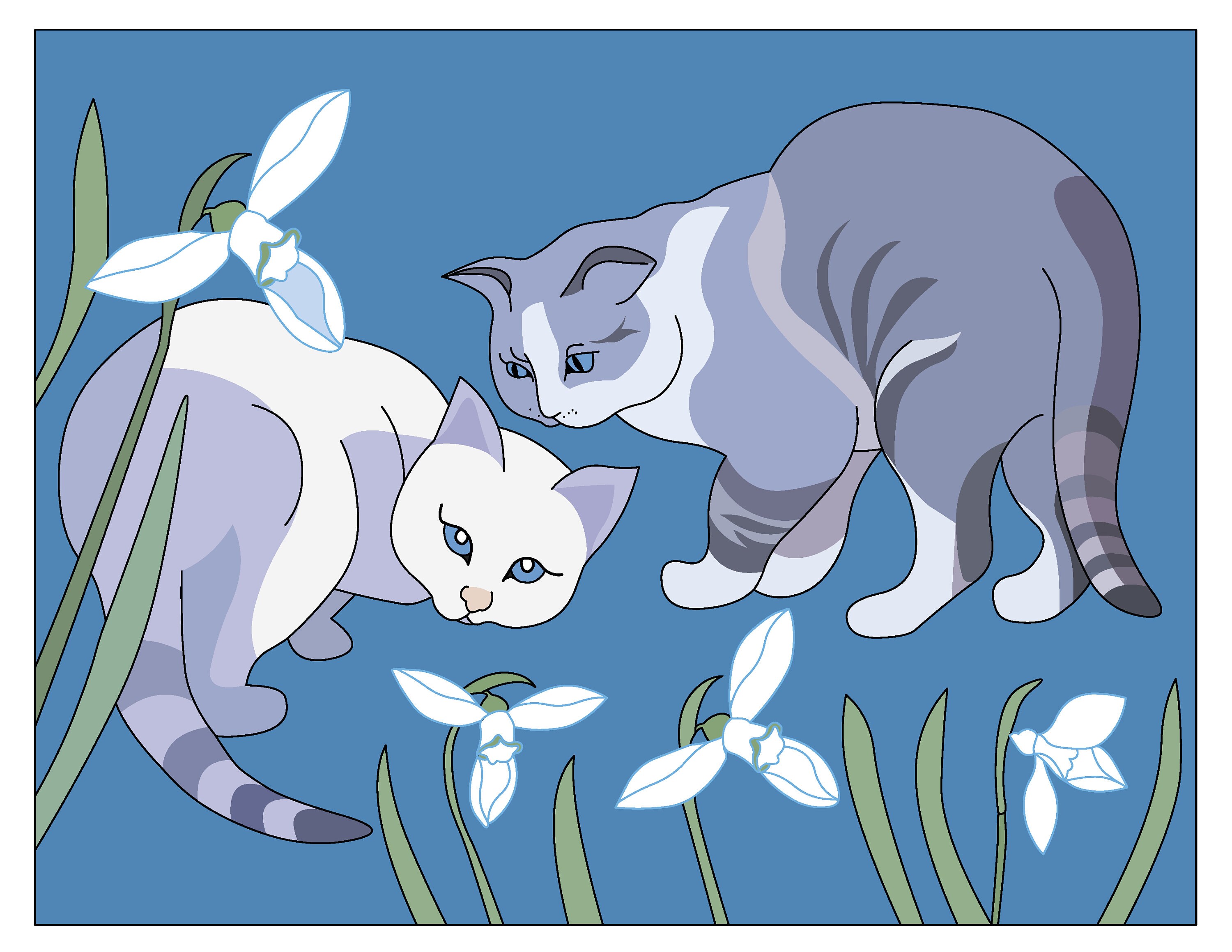 My Friends - 32 Printable Coloring Pages - Cat & Dog Coloring Book ...