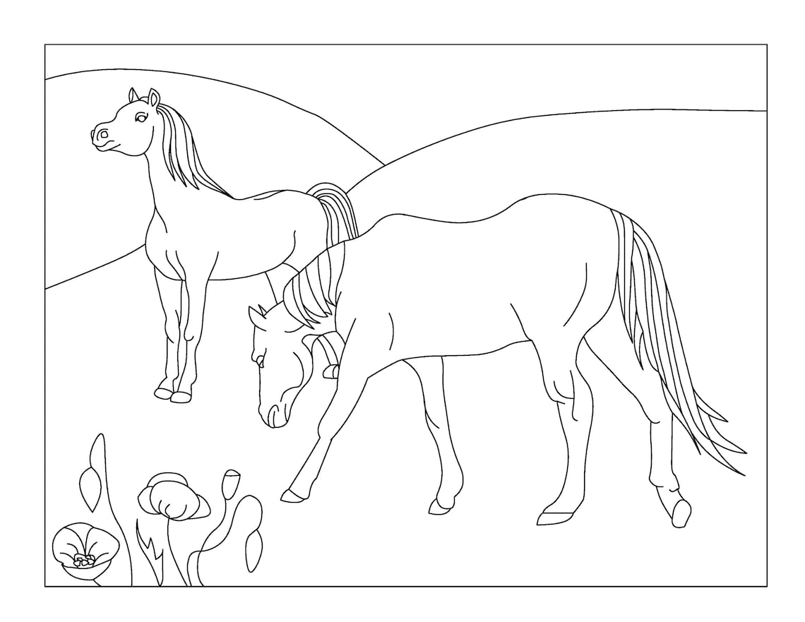 Wild Horses - 32 Printable Coloring Pages - Horse Coloring Book ...