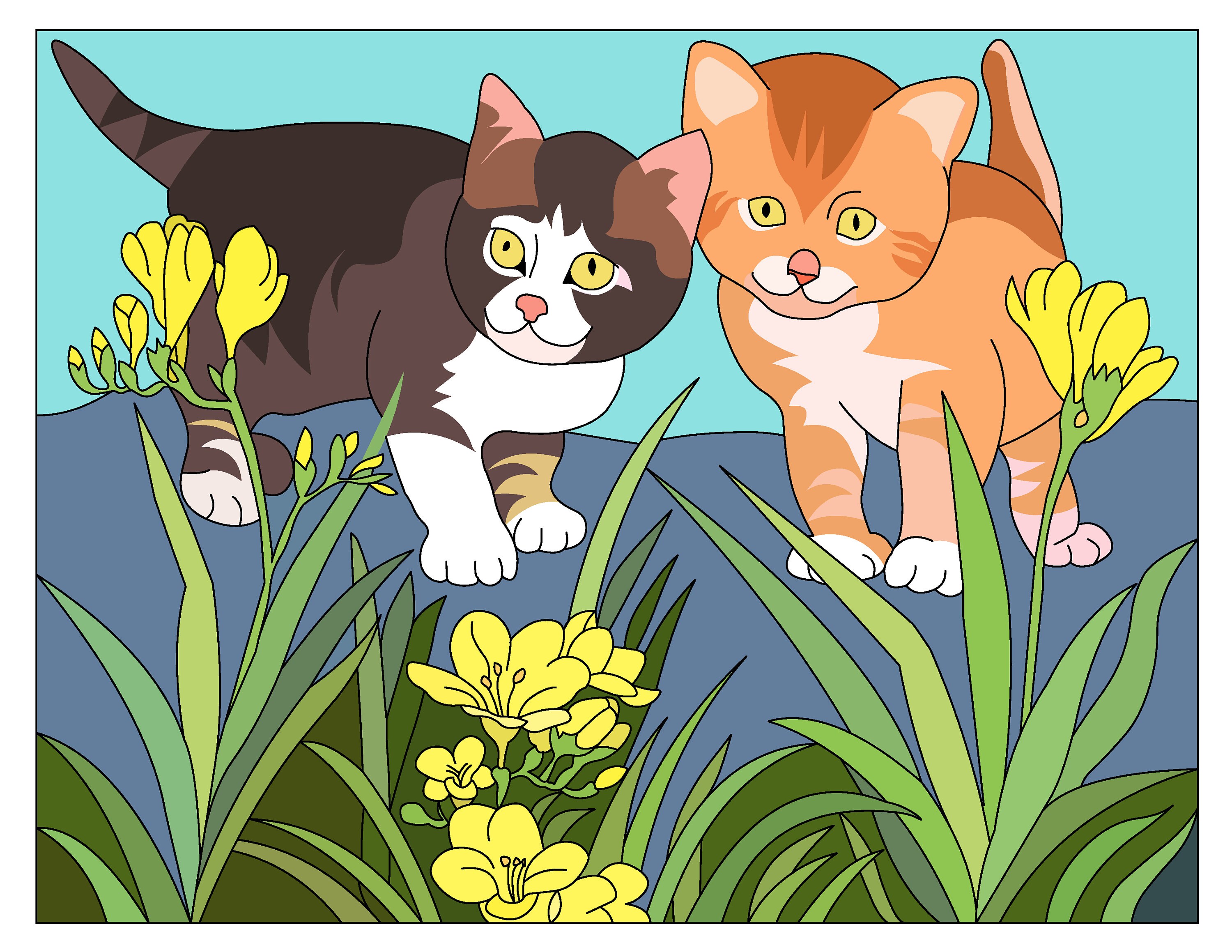 My Friends - 32 Printable Coloring Pages - Cat & Dog Coloring Book ...