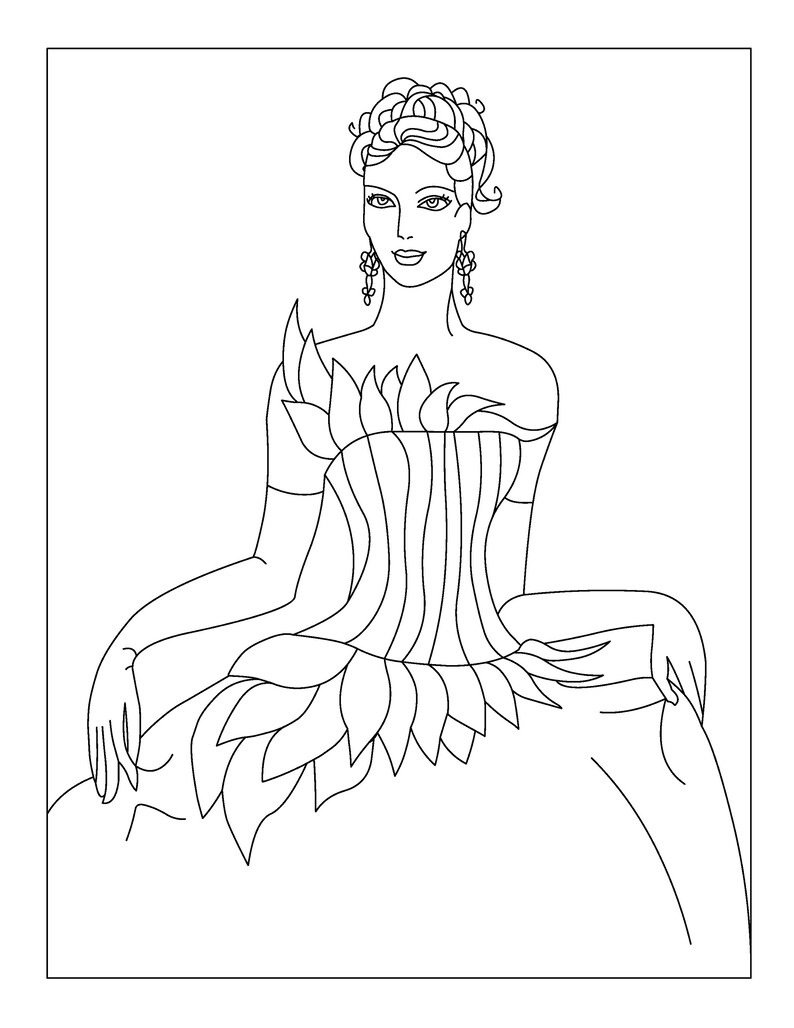Magical Elegance - 32 Printable Coloring Pages - Fashion Coloring Book ...