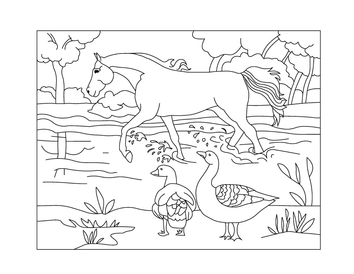 Wild Horses - 32 Printable Coloring Pages - Horse Coloring Book ...