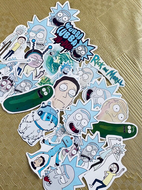 Rick and Morty Sticker Pack 24 Pcs Pickle Rick Emoji | Etsy