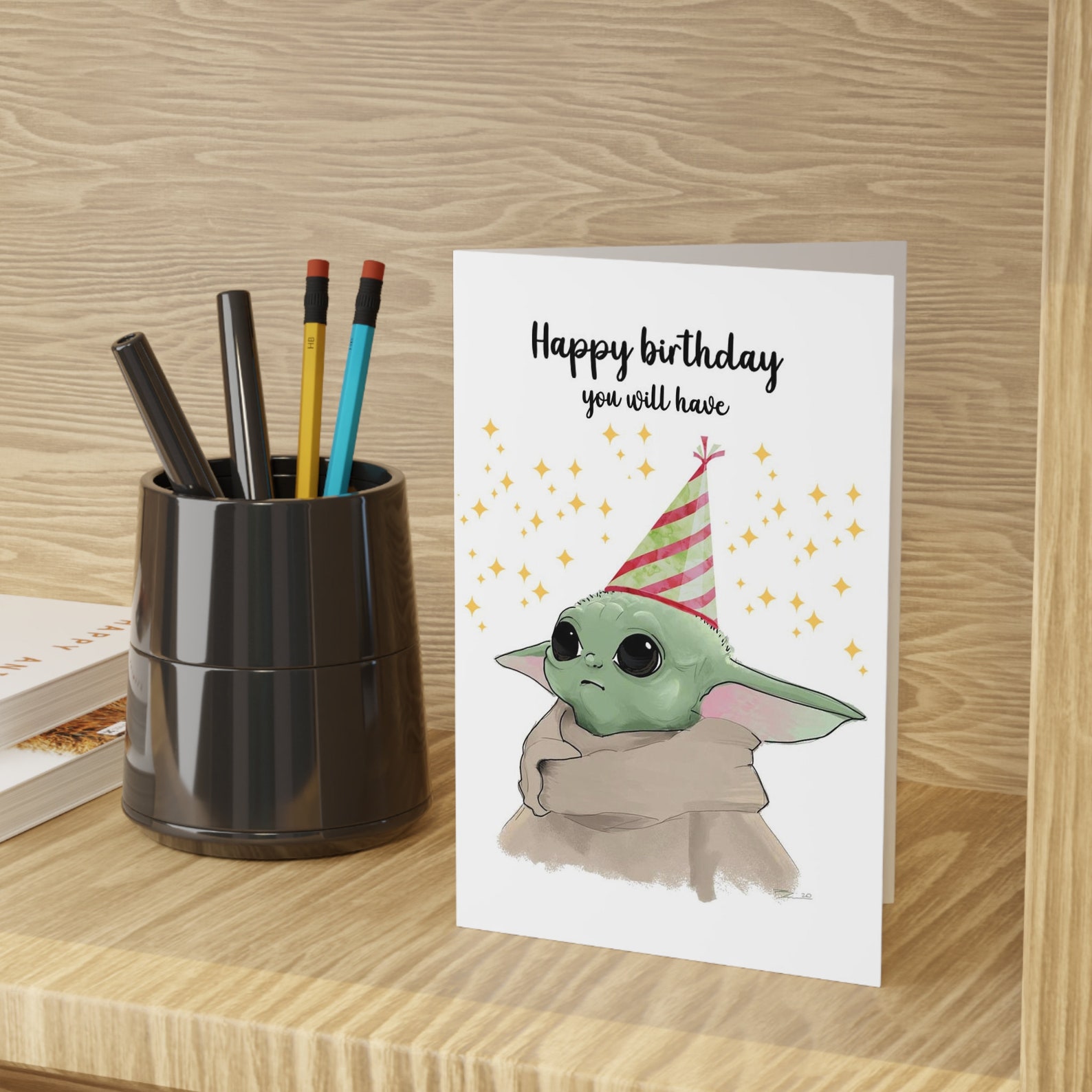 Baby Yoda Birthday Card | Instant Download Birthday Card | Print at ...
