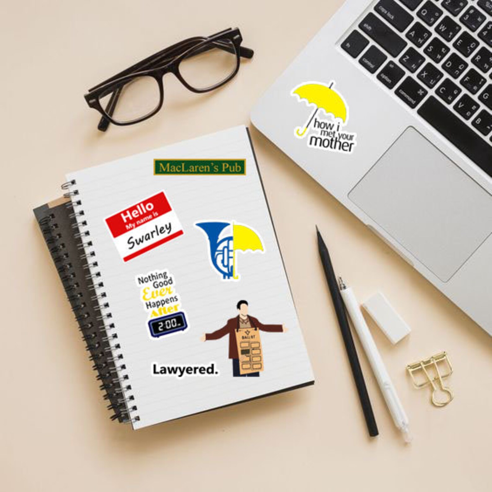 Himym TV Show Sticker Pack Ted Robin Barney Lily Marshall Printable ...