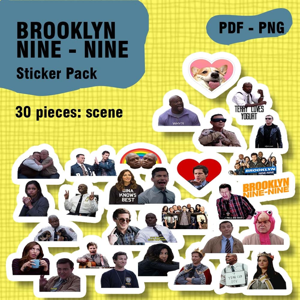 Brooklyn 99 Inspired Stickers TV Show Sticker Pack Printable Sticker ...