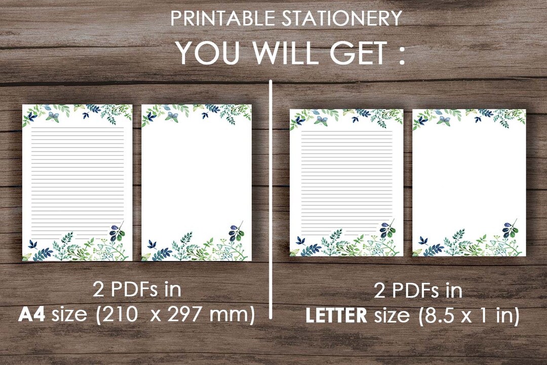 Floral Printable Stationery Paper / Trees Printable Stationary - Etsy