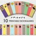 Printable Bookmarks Set , Friends Bookmarks , Digital Bookmark ...