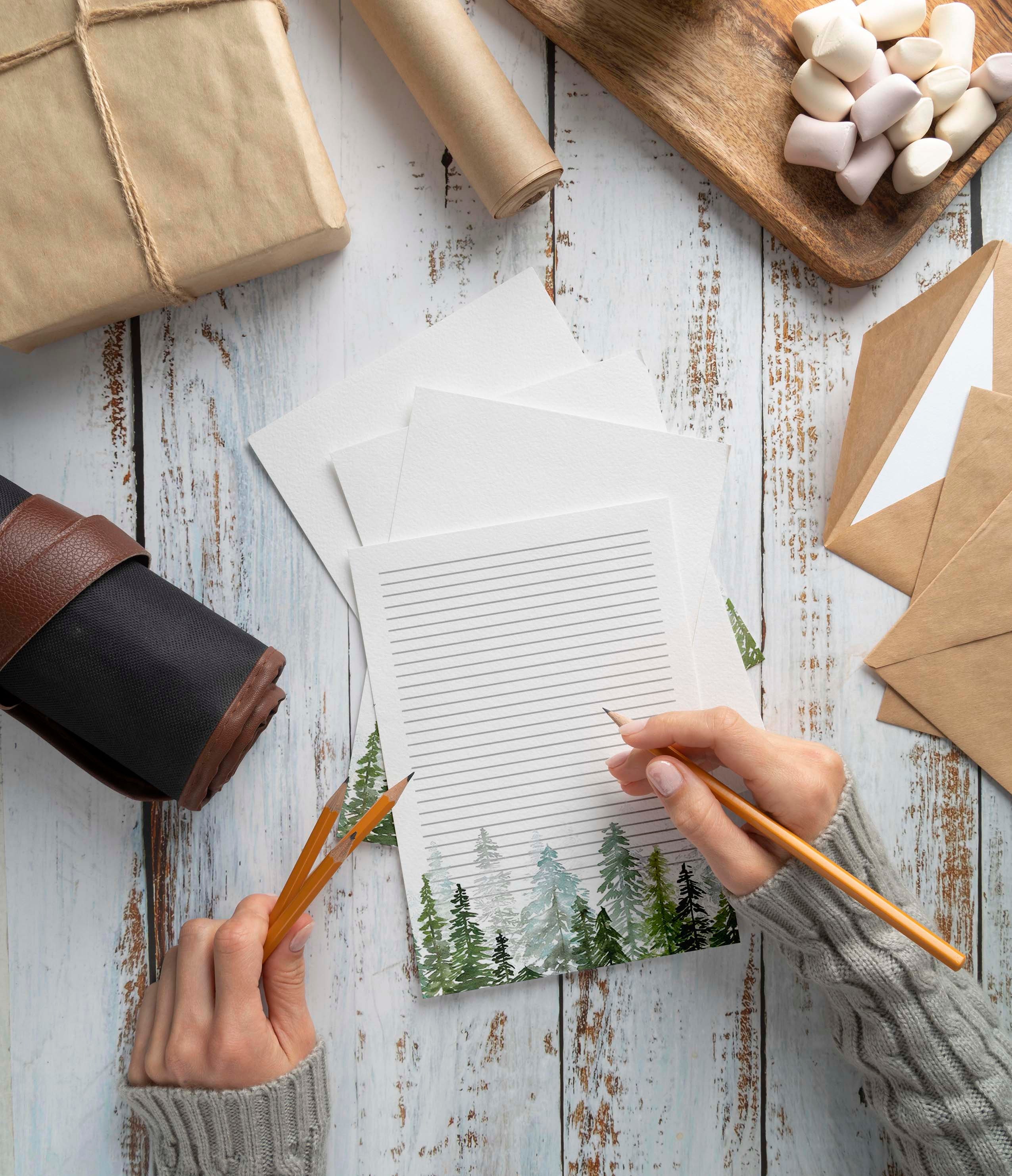 Forest Printable Stationery Paper / Trees Printable Stationary Paper ...