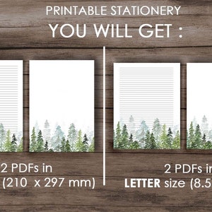Forest Printable Stationery Paper / Trees Printable Stationary Paper ...