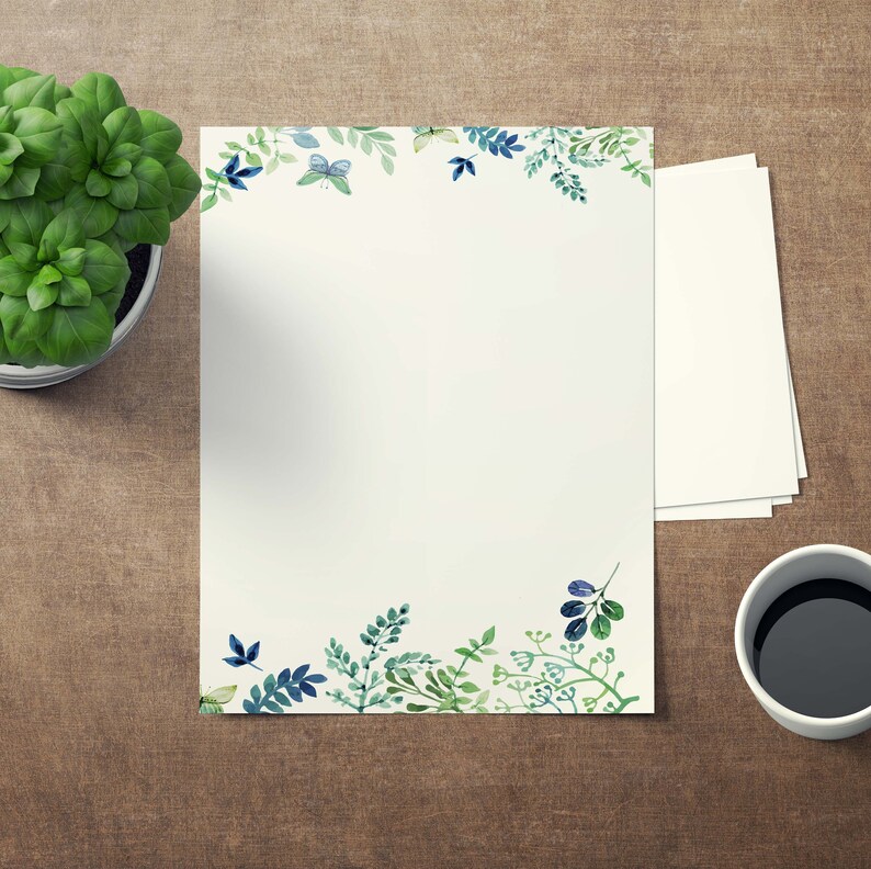 Floral Printable Stationery Paper / Trees Printable Stationary - Etsy