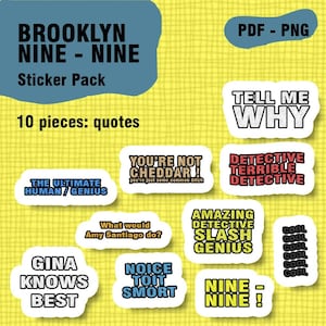 Brooklyn 99 Inspired Stickers | TV Show Sticker Pack | Printable ...