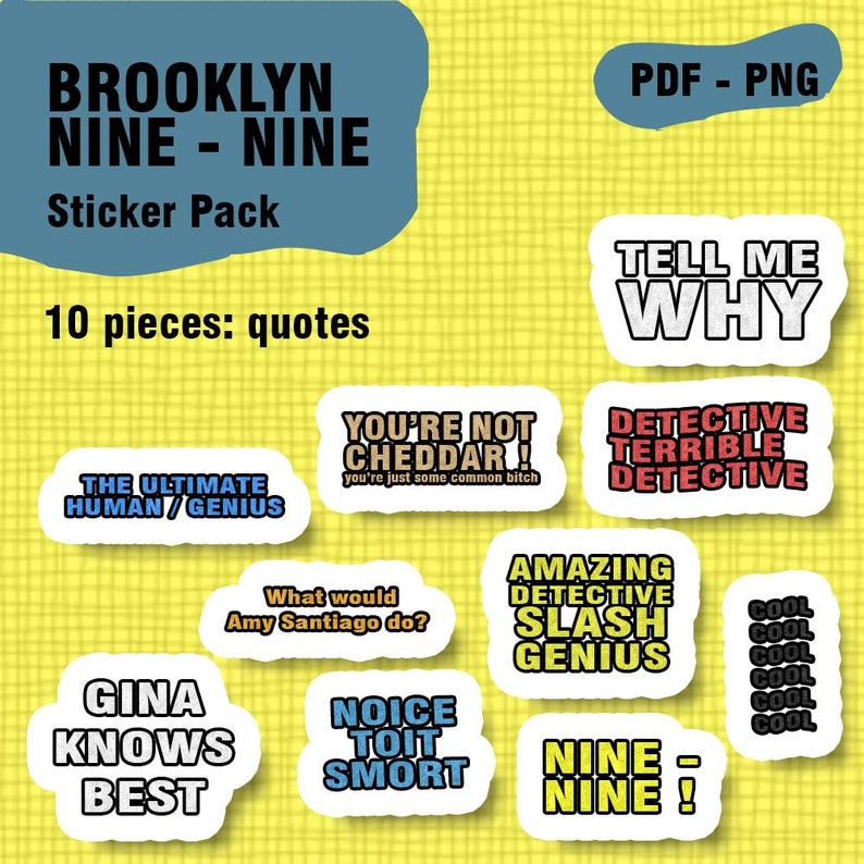 Brooklyn 99 Inspired Stickers | TV Show Sticker Pack | Printable ...