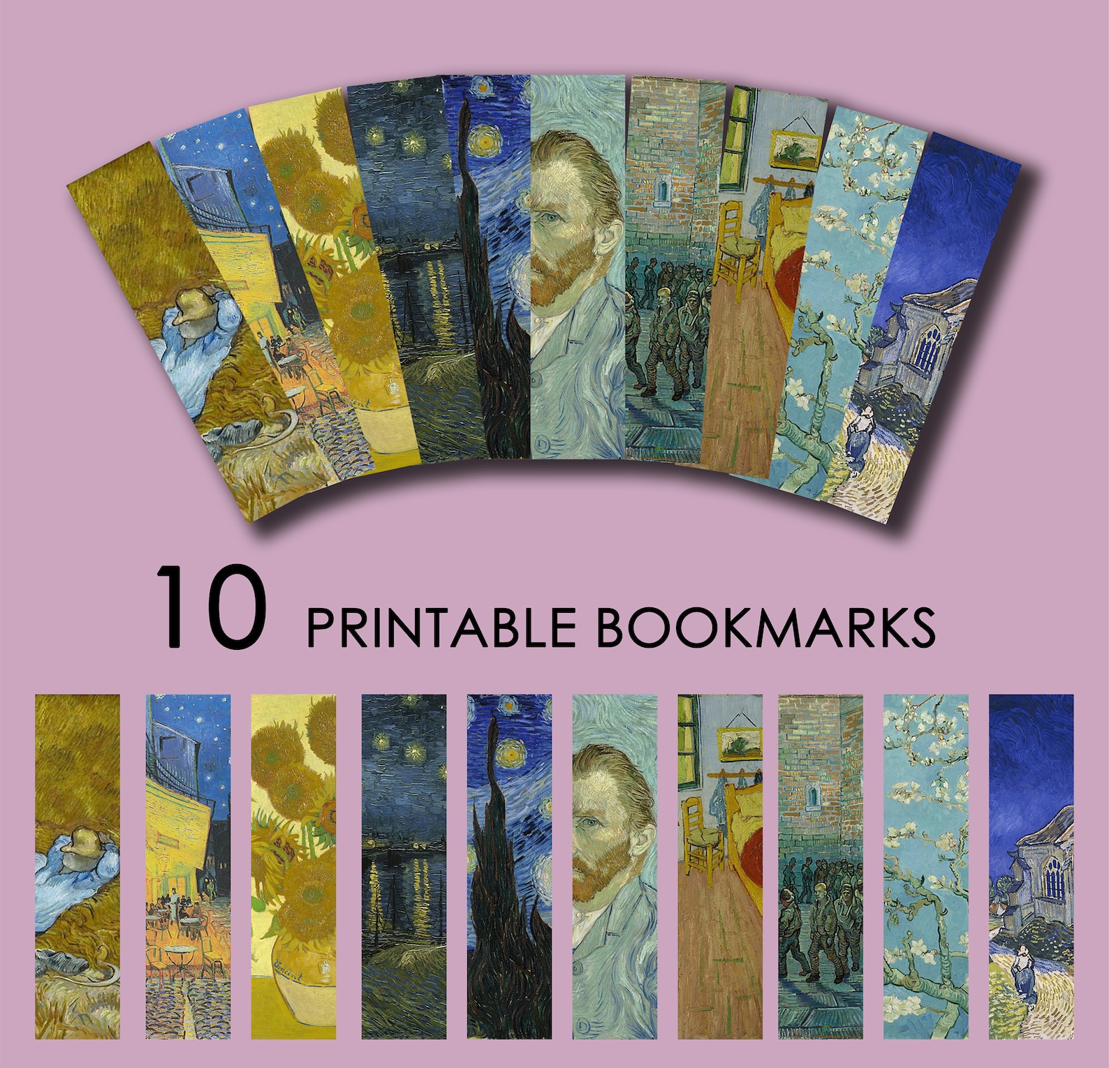 Printable Bookmarks , Printable Van Gogh Bookmarks Set, Bookmarks ...
