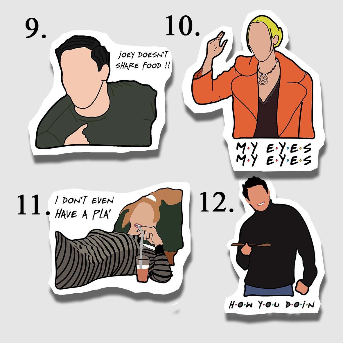 Friends TV Show Sticker Pack: Iconic Quotes (printable Stickers) - Etsy