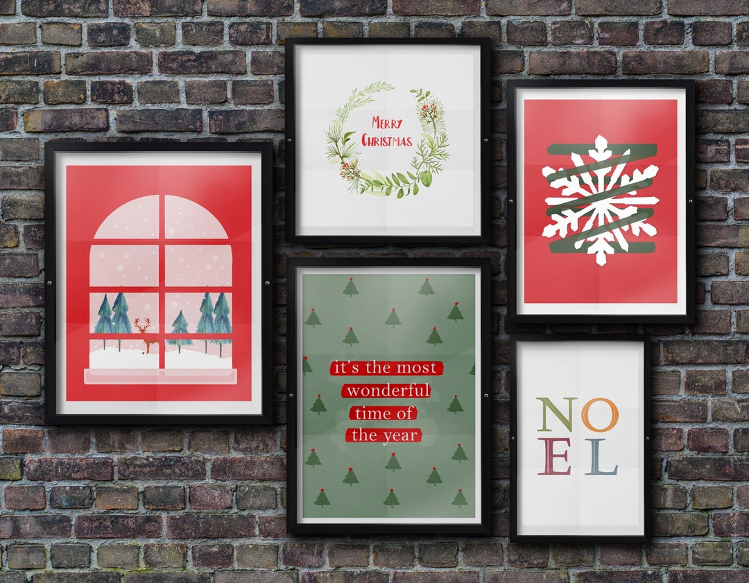 PRINTABLES Christmas Gallery Wall Art, Home Decor, Modern Print at Home ...