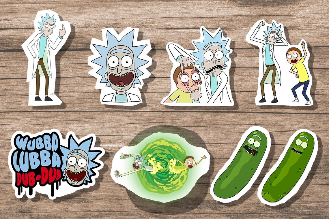 Rick and Morty Sticker Pack | 24 Pcs | Pickle Rick | Emoji Gift ...