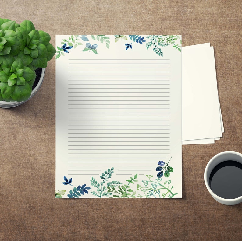 Floral Printable Stationery Paper / Trees Printable Stationary - Etsy
