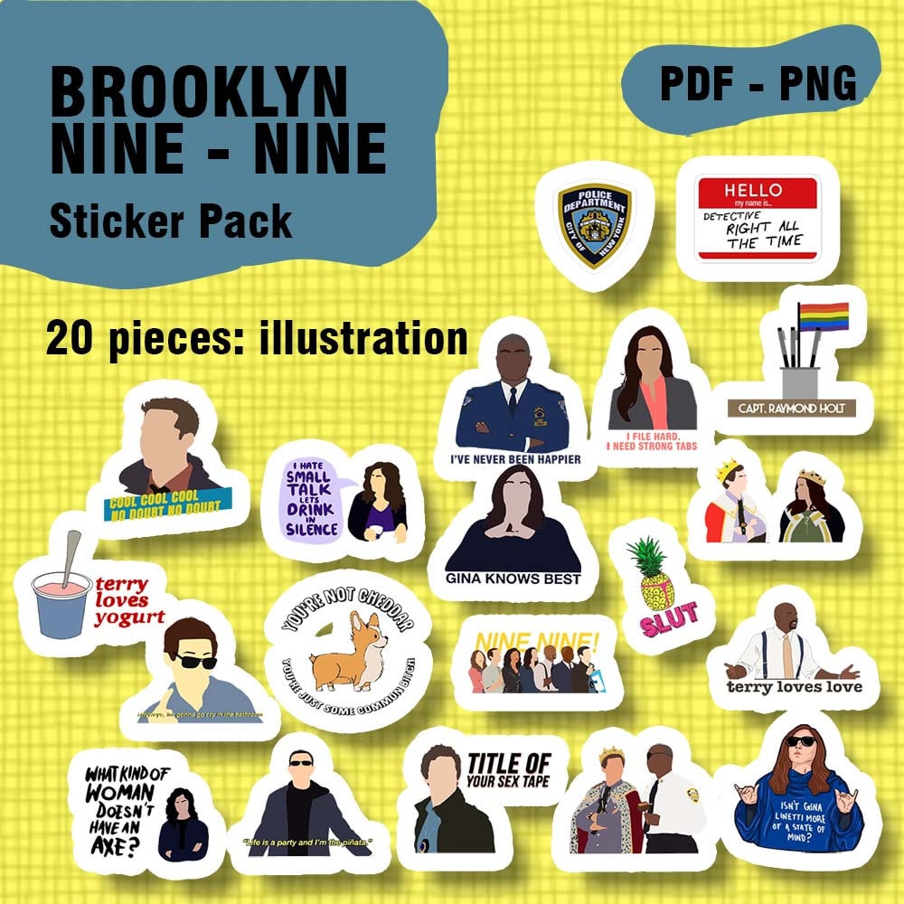 Brooklyn 99 Inspired Stickers | TV Show Sticker Pack | Printable ...